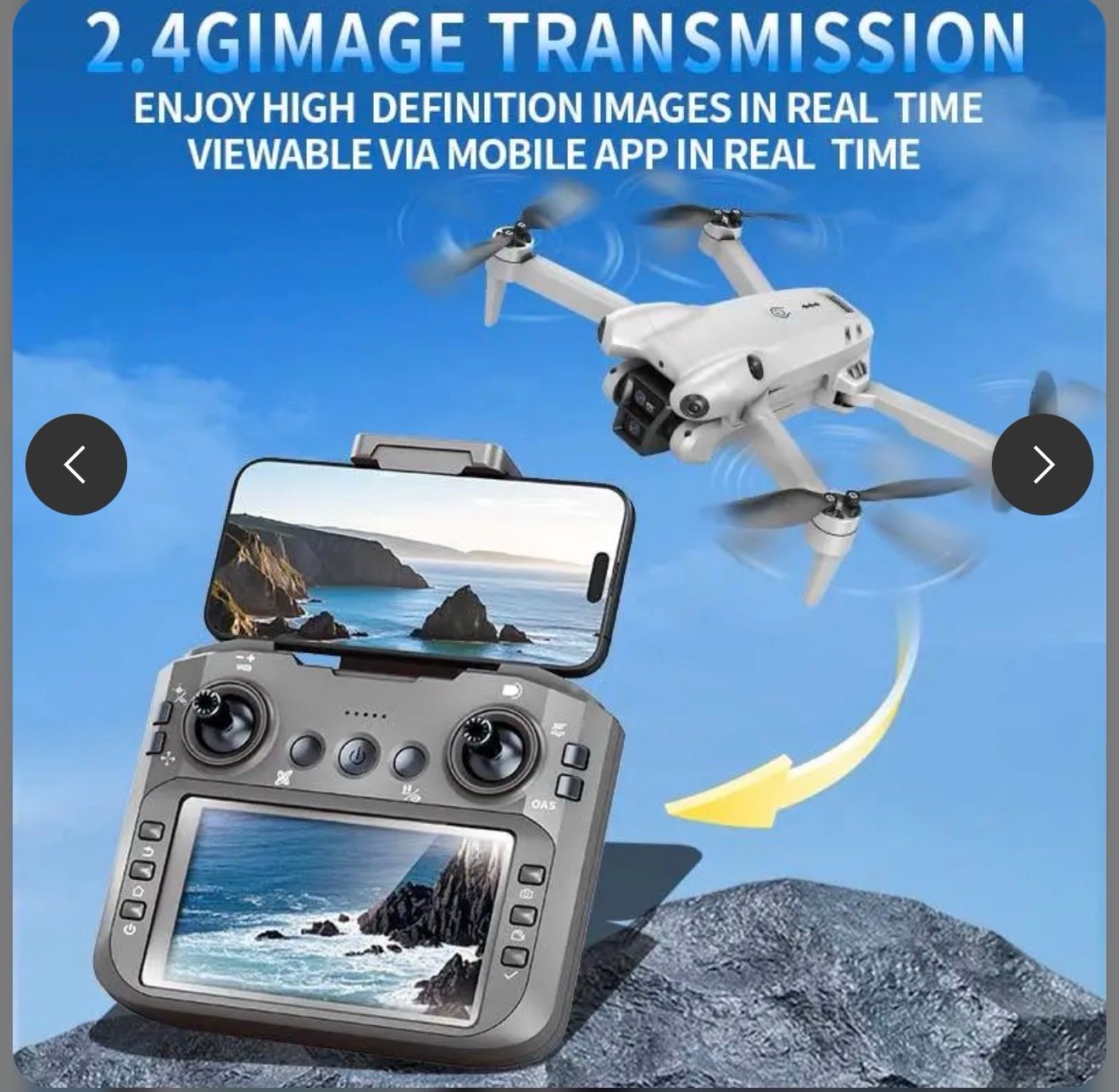 DJW M4 Ultra 4K Dual Camera OAS Remote Display Drone Dual Battery ...